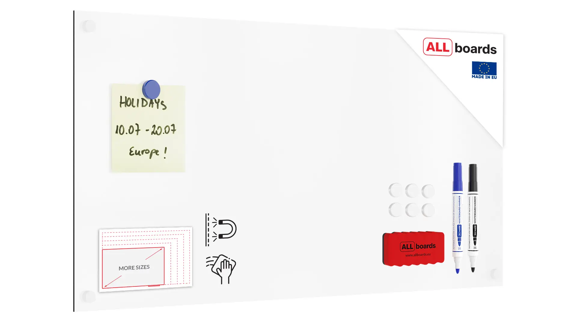 Pannello magnetico bianco 60x30 cm - lavagna bianca senza cornice